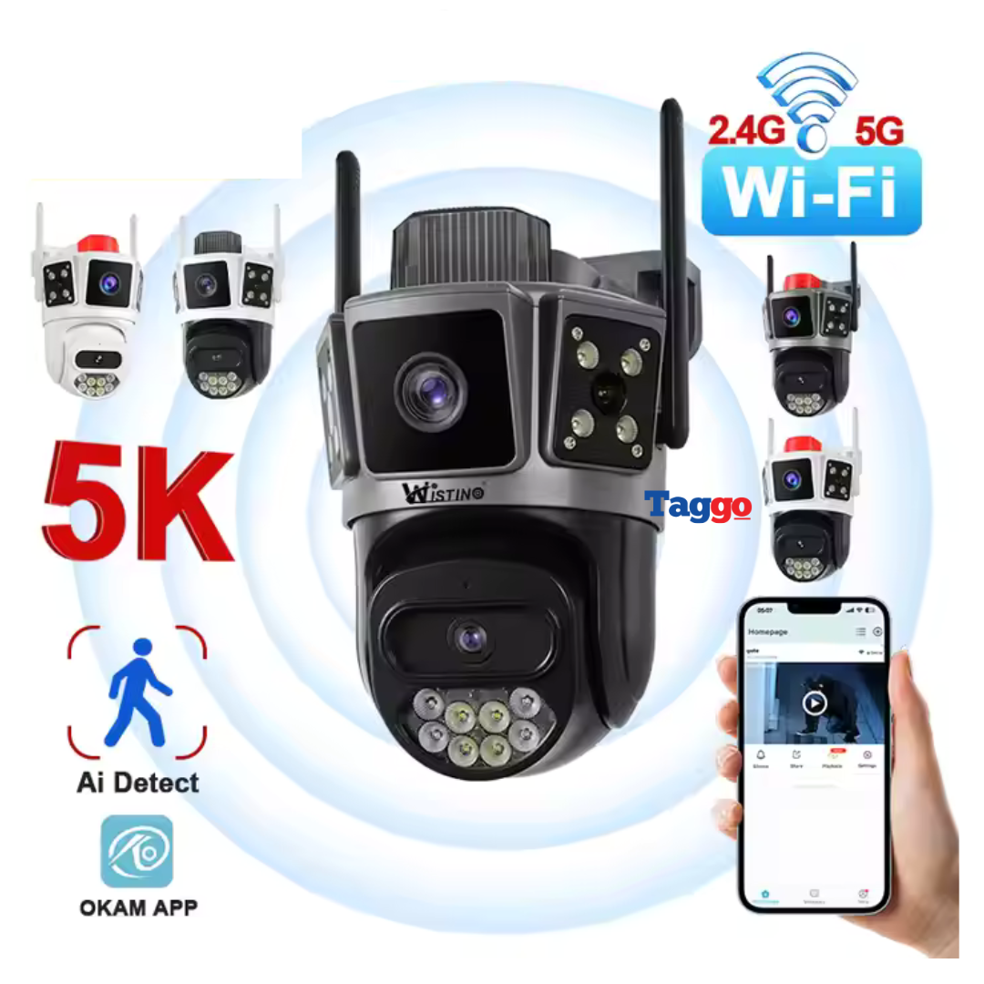 Camera de supraveghere WIFI 6K, 10MP, 3 ecrane, Urmarire automata, Con
